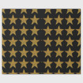 Black matte wrapping paper with glitter gold stars | Zazzle