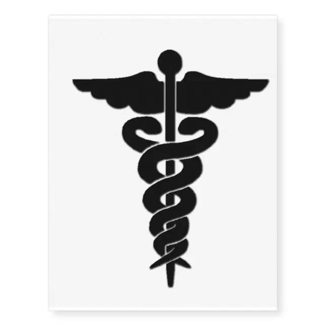 Black Medical Symbol Temporary Tattoos | Zazzle