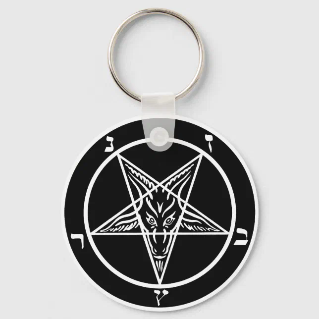 black metal, baphomet of darkness! keychain | Zazzle