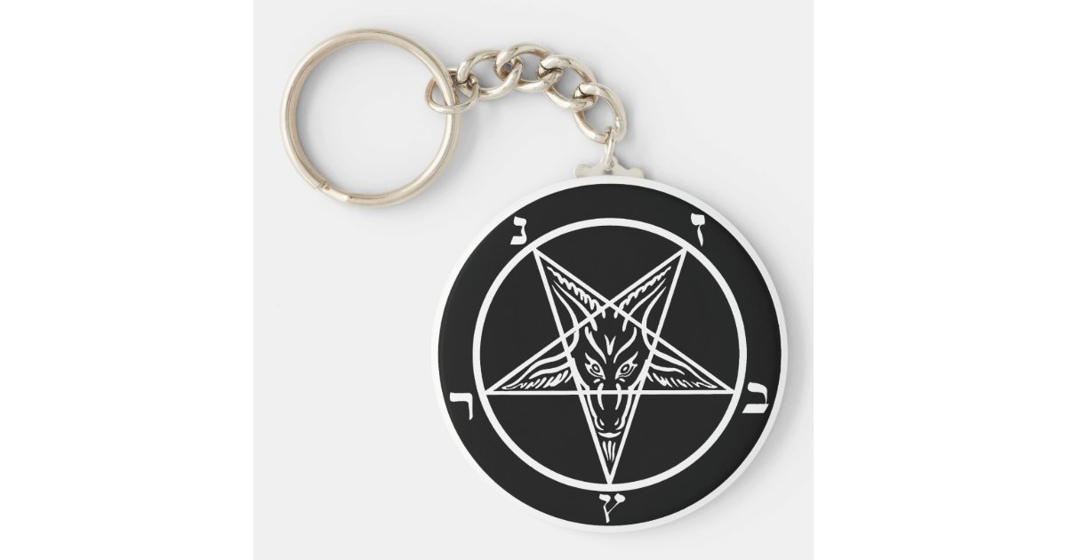 black metal, baphomet of darkness! keychain | Zazzle