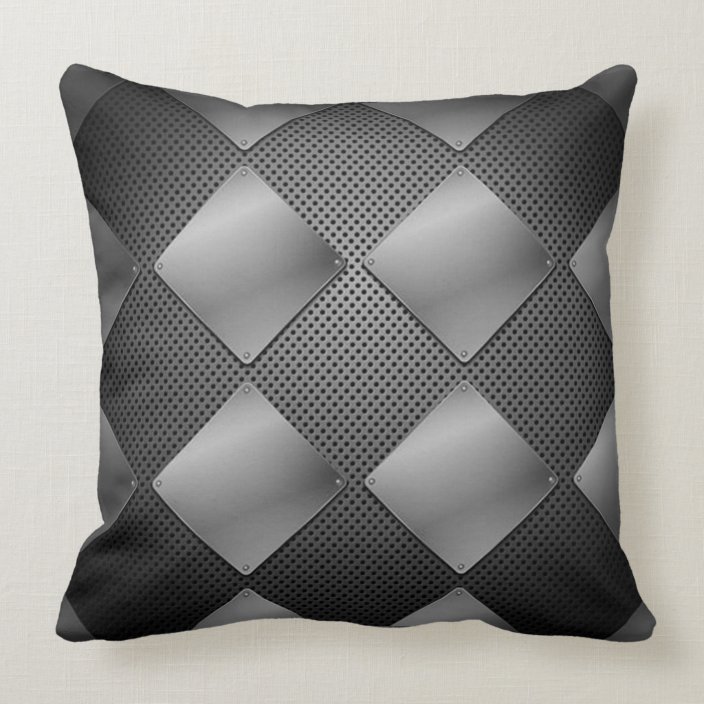 Black Metal & Mesh Diamond Pattern Throw Pillow | Zazzle.com