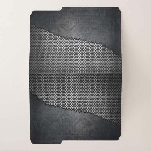 Black Metal Ripped Industrial Texture File Folder | Zazzle
