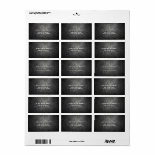 Black METAL Shipping Label | Zazzle