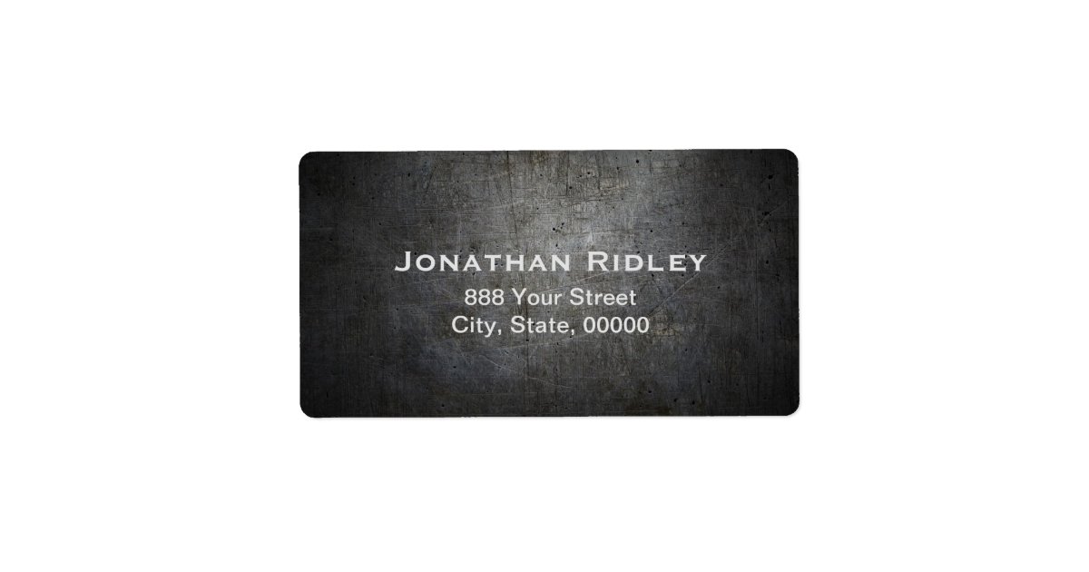 Black METAL Shipping Labels | Zazzle