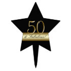 Black Metallic Gold 50th Birthday Cake Topper | Zazzle.com