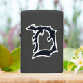 Black Michigan Detroit "D" with Upper Peninsula Zippo Lighter | Zazzle