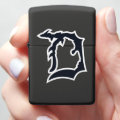 Black Michigan Detroit "D" with Upper Peninsula Zippo Lighter | Zazzle