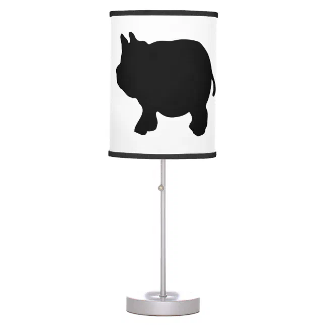 Black Mini Pig, Table Lamp | Zazzle