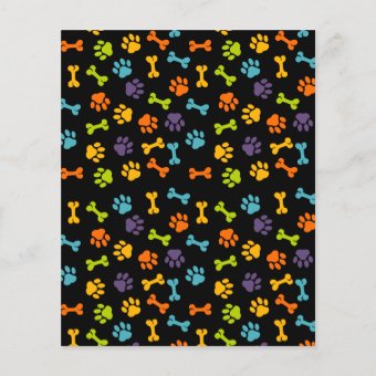 Black Minimal modern Paws Dog Grooming Price List Flyer | Zazzle