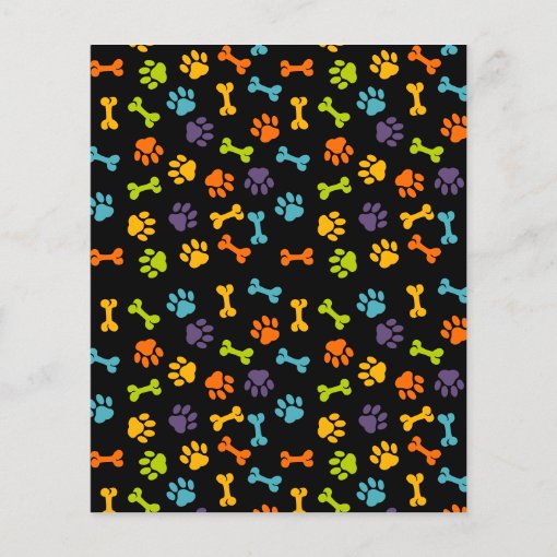 Black Minimal modern Paws Dog Grooming Price List Flyer | Zazzle