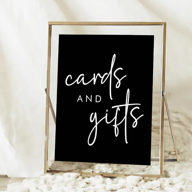 Black Minimalist Bridal Shower Cards and Gifts Poster | Zazzle