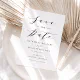 Black Minimalist Dainty Script Wedding Save The Date | Zazzle