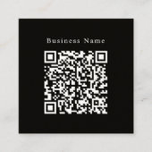 Black Minimalist Elegant Custom QR Code Square Business Card | Zazzle