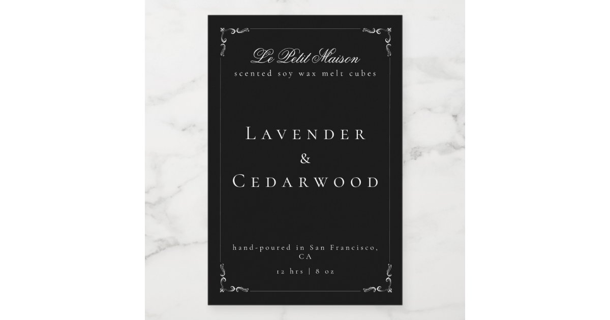 Black Minimalist Script Product Packaging Label | Zazzle