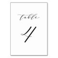 Black Minimalist Script Wedding Table Number 4 | Zazzle