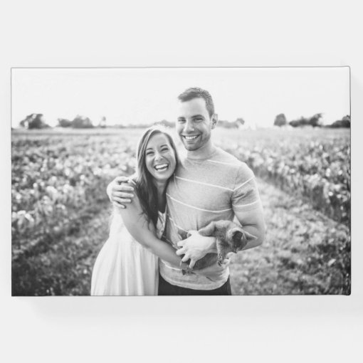 Black Minimalist Wedding Photo Booth Guest Book | Zazzle