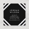 Black Minimalist White Square Lines Geometric Square Business Card | Zazzle