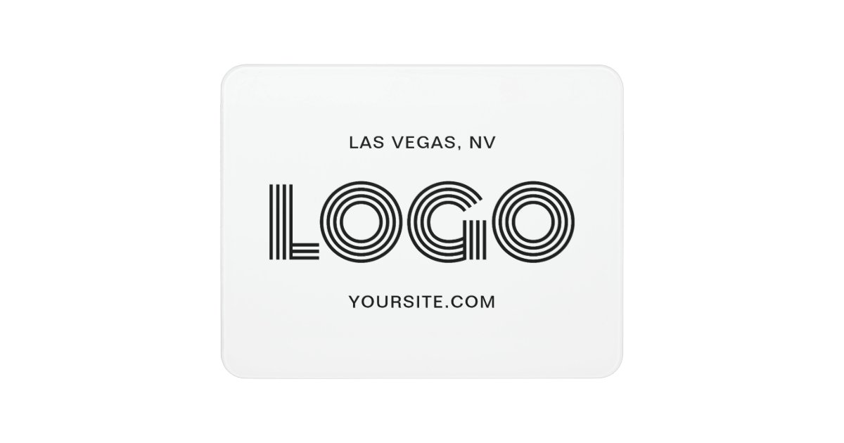 Black Modern Logo Door Sign | Zazzle