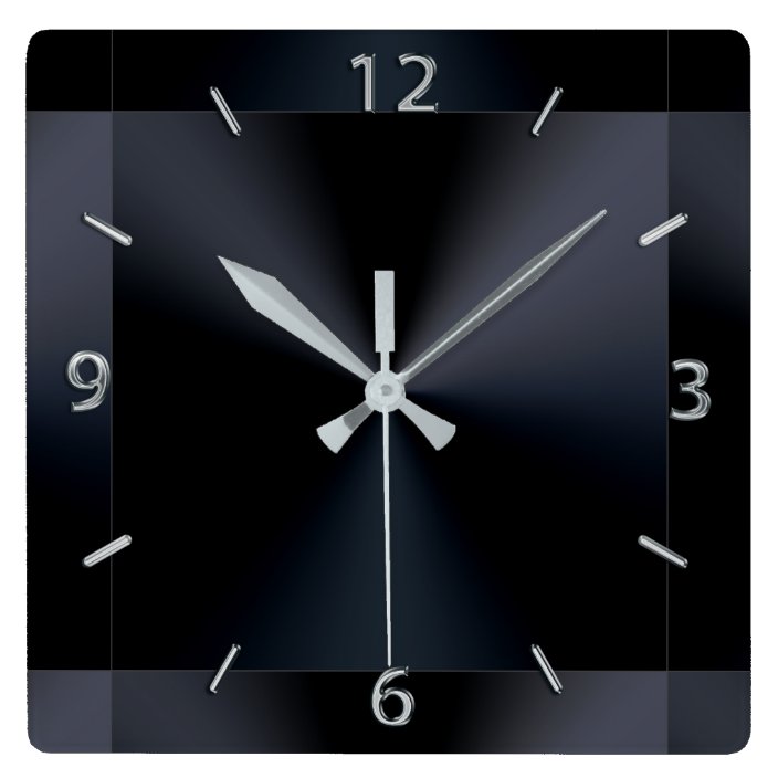 Black Modern Metallic Wall Clock | Zazzle.com