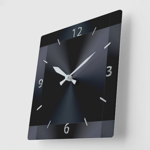 Black Modern Metallic Wall Clock | Zazzle