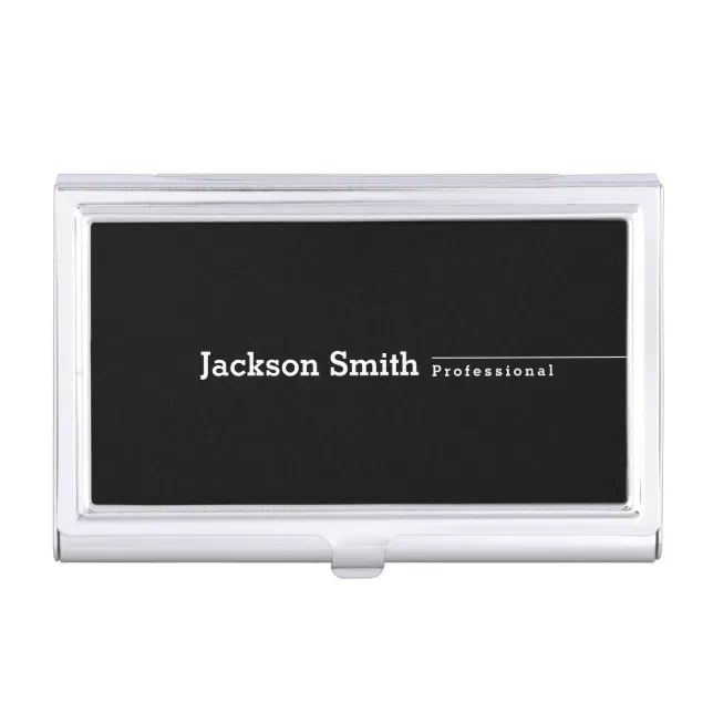 Black modern minimalist personalized name business card case | Zazzle