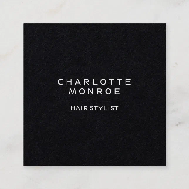 Black Modern Minimalist Professional Square Shape Square Business Card ...