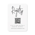 Black | Modern Script QR Code Bridal Registry Enclosure Card | Zazzle