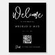 Black Modern Script Wedding QR Code Welcome Sign | Zazzle