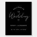 Black Modern Script Wedding Welcome Sign | Zazzle