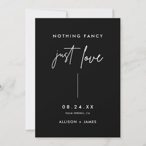 Black Modern We Eloped Elopement Reception Invitation | Zazzle