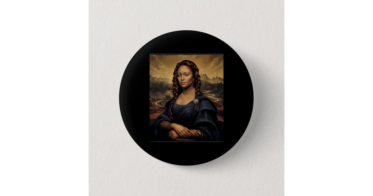 Black Mona Lisa Black History African Queen Button | Zazzle