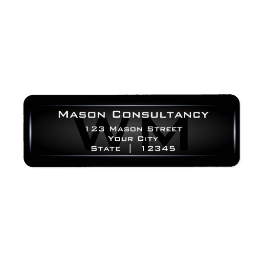 Black Monogram Return Address Label | Zazzle.com
