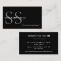 Black Monogram Tax Accountant Business Card | Zazzle
