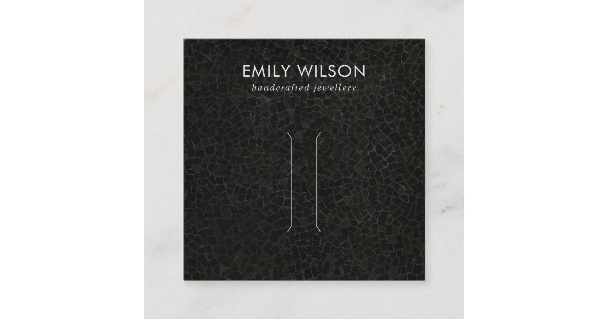 BLACK MOSAIC TILE TEXTURE HAIR CLIP DISPLAY CARD | Zazzle