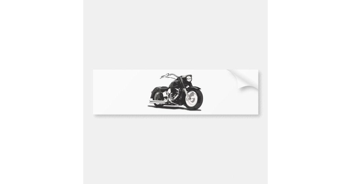 Black motorcycle bumper sticker | Zazzle