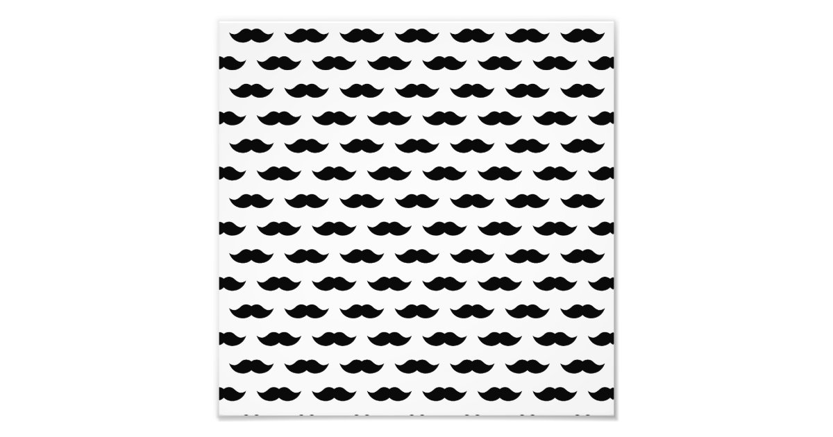 Black Mustache Background Photo Print | Zazzle