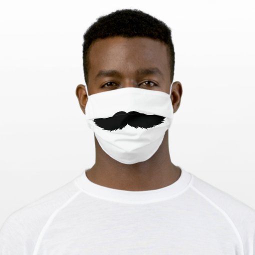 Black Mustache Funny Masculine Adult Cloth Face Mask | Zazzle