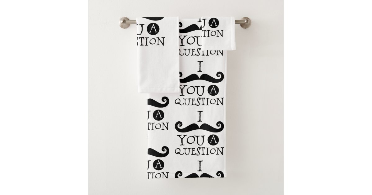 Black Mustache Humor Bath Towel Set | Zazzle