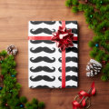 Black mustache wrapping paper | Zazzle