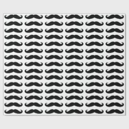 Black mustache wrapping paper | Zazzle