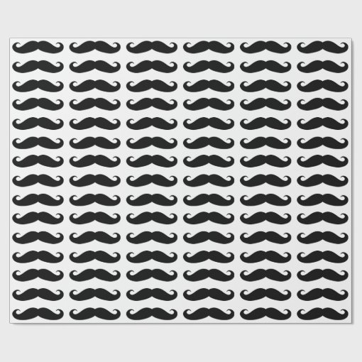 Black mustache wrapping paper | Zazzle