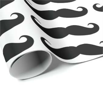 Black mustache wrapping paper | Zazzle
