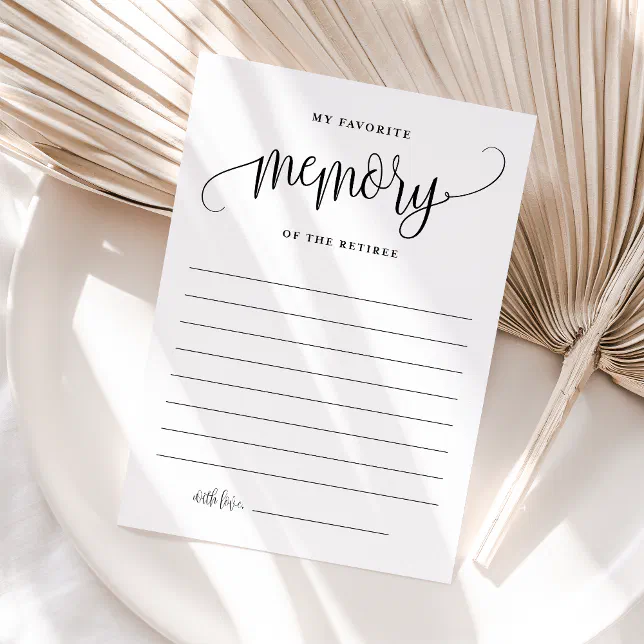 Black My Favorite Memory of the Retiree Card | Zazzle