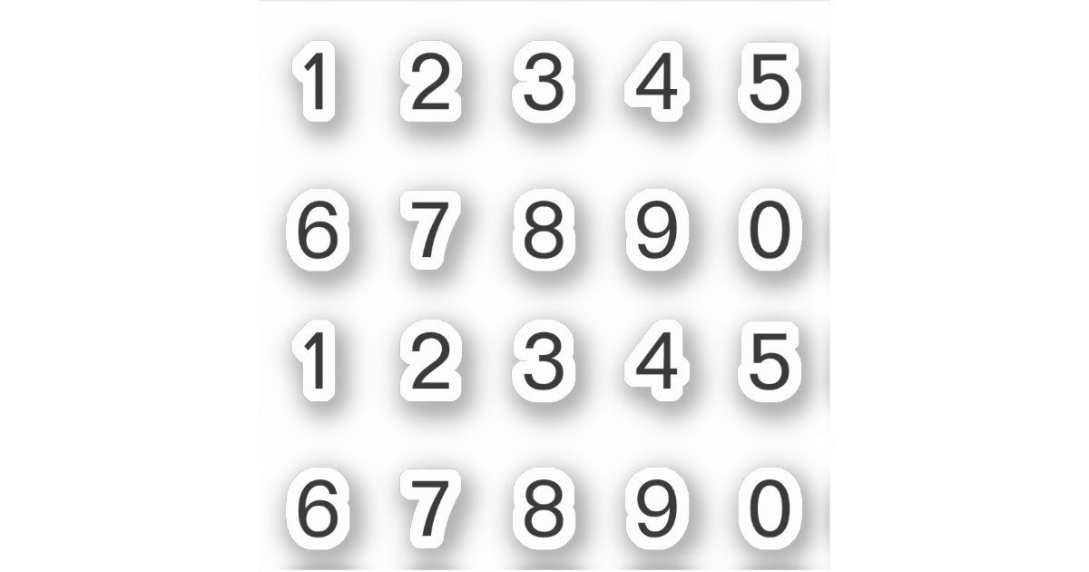 Black numbers sticker | Zazzle