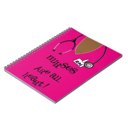 Black Nurse Scrub Top and Stethoscope Notebook | Zazzle
