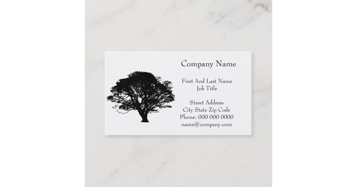 Black Oak Tree Design Business Card | Zazzle