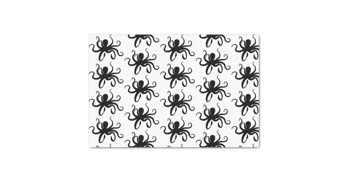 Black Octopus Silhouette Tissue Paper | Zazzle