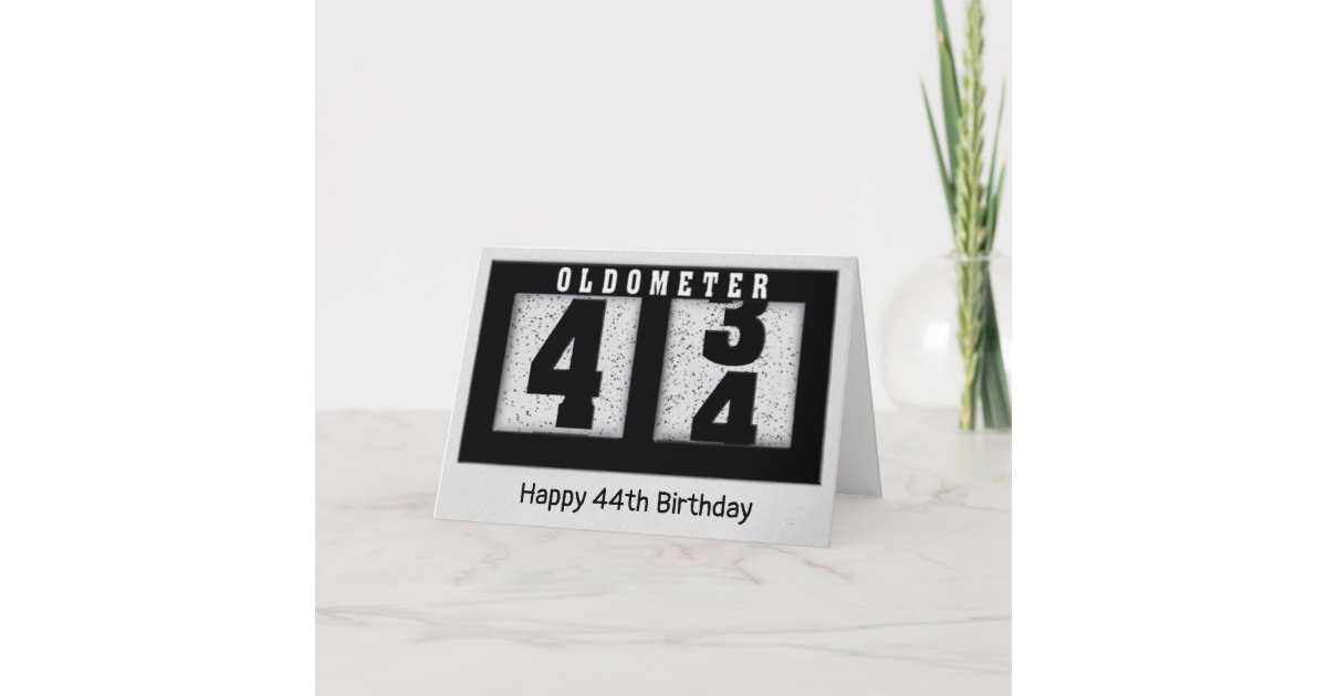 Black Odometer for 44th Birthday Card | Zazzle