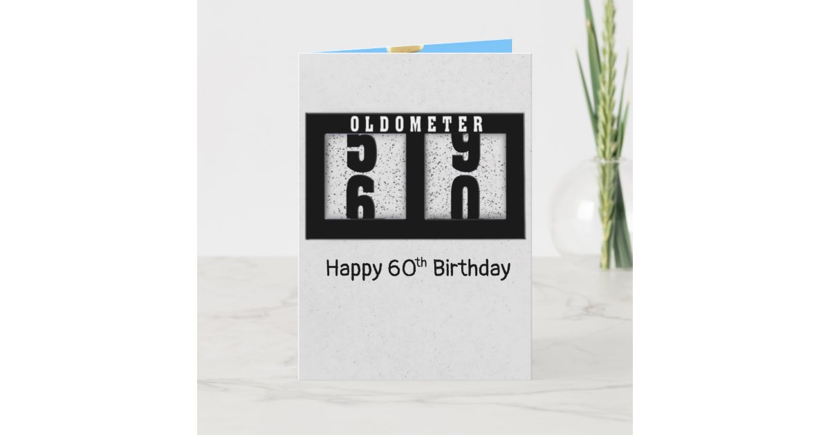 Black Odometer for 60th Birthday Card | Zazzle