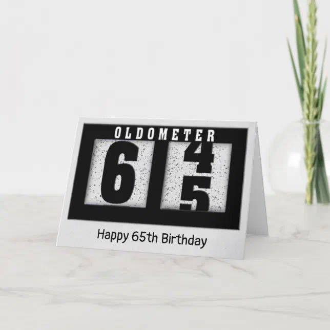Black Odometer for 65th Birthday Card | Zazzle